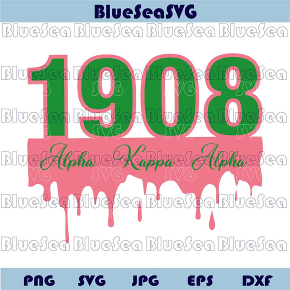 1908 Alpha Kappa Alpha Svg Graffiti AKA Sorority Svg Png