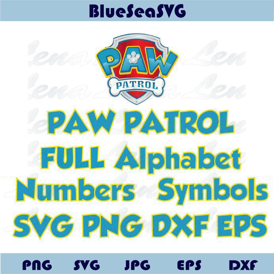 Paw Patrol Font Full Alphabet Paw Patrol Svg Paw Patrol Letters Png