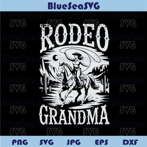 Rodeo Grandma SVG Western Cowgirl Grandma Png Cowboy Grandma