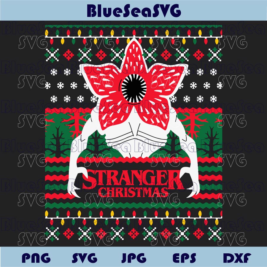 Stranger Christmas Demogorgon Png Retro 80s Stranger Things Svg