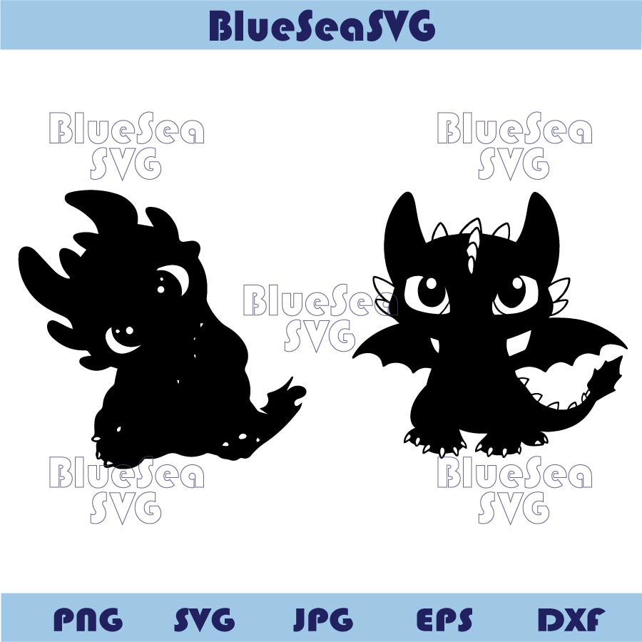 Toothless Svg Bundle Toothless Dragon Svg Night Fury Silhouette Dxf